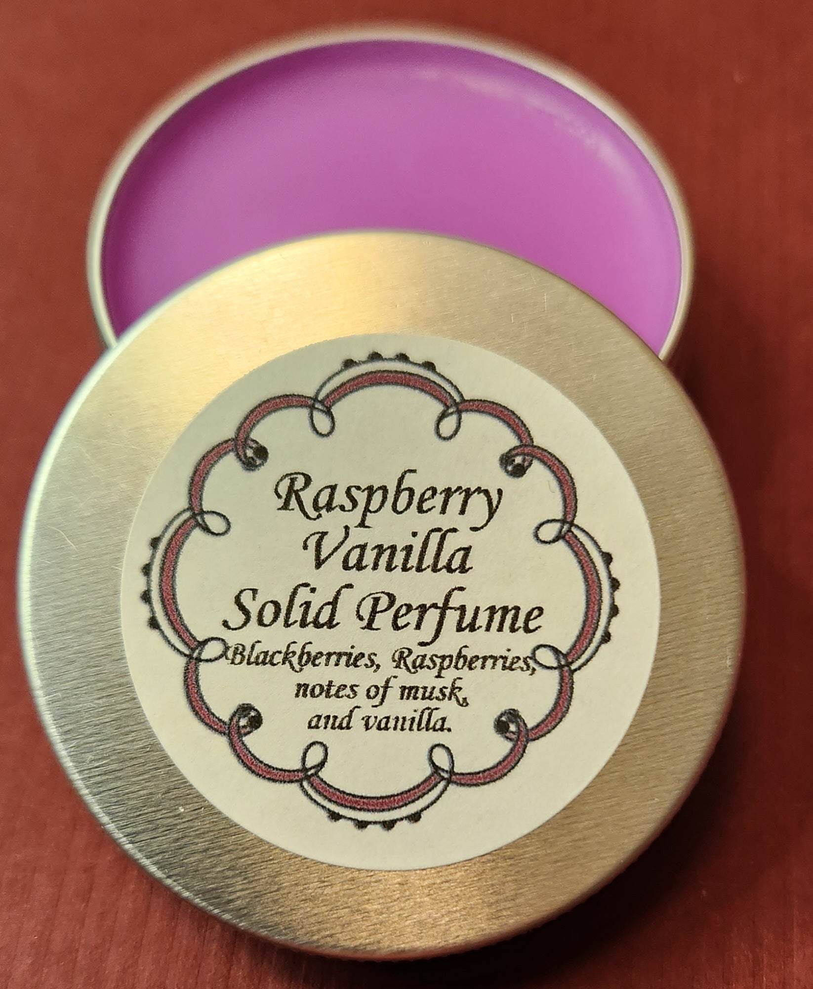 Raspberry and Vanilla Solid Perfume – H2 Soaps, LLC